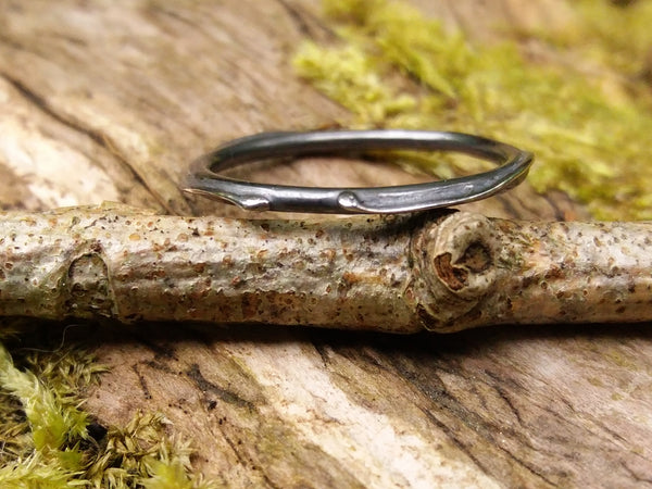 Moonstone and Wound Tiny Silver Stacking Rings – Roche Designs