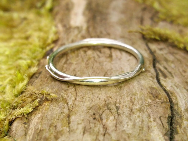 Iolite and Wound Tiny Silver Stacking Rings – Roche Designs
