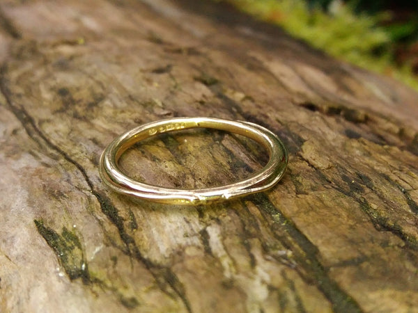Aquamarine and Wound Tiny Gold Stacking Rings – Roche Designs